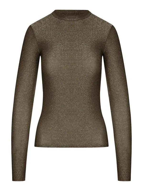 FORTE_FORTE Lurex Long-sleeve T-shirt - Brown