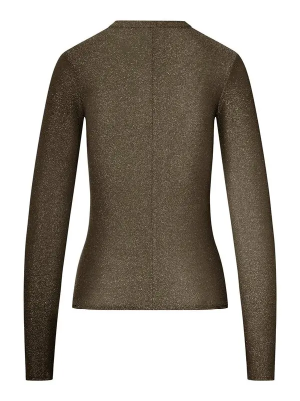 FORTE_FORTE Lurex Long-sleeve T-shirt - Brown