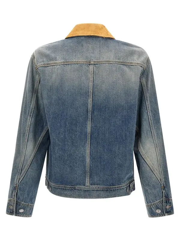Alexander McQueen Suede Collar Denim Jacket