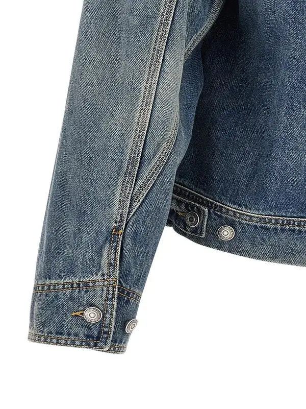 Alexander McQueen Suede Collar Denim Jacket