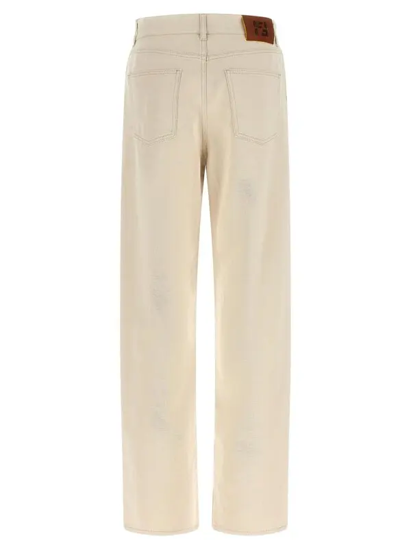 Fendi Ff Reverse Jeans - Cream