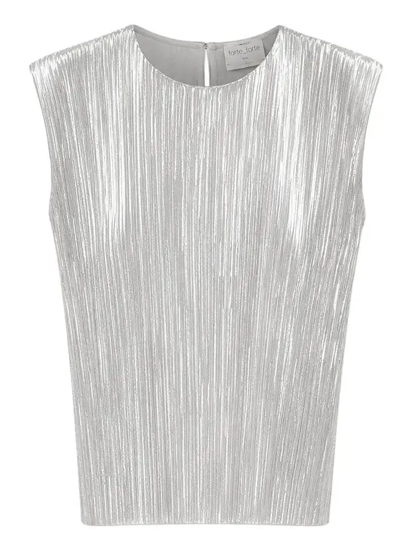 FORTE_FORTE Sleeveless Top With Irregular Pleating