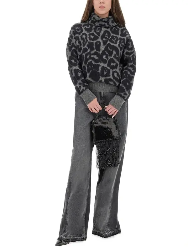 Stella McCartney Wool And Alpaca Leopard Sweater - Black