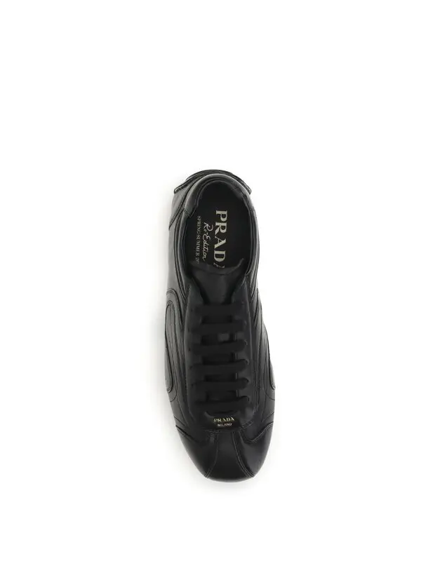 Prada Leather Lace-up Sneakers