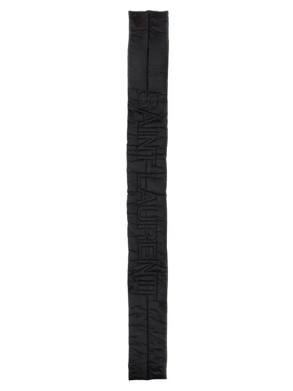 Saint Laurent Scarf With Logo - Black