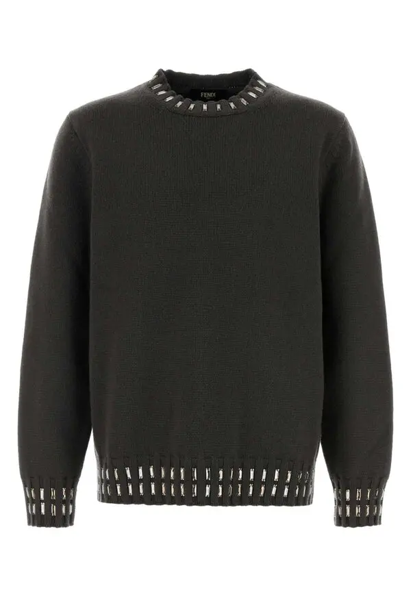 Fendi Charcoal Wool Blend Sweater