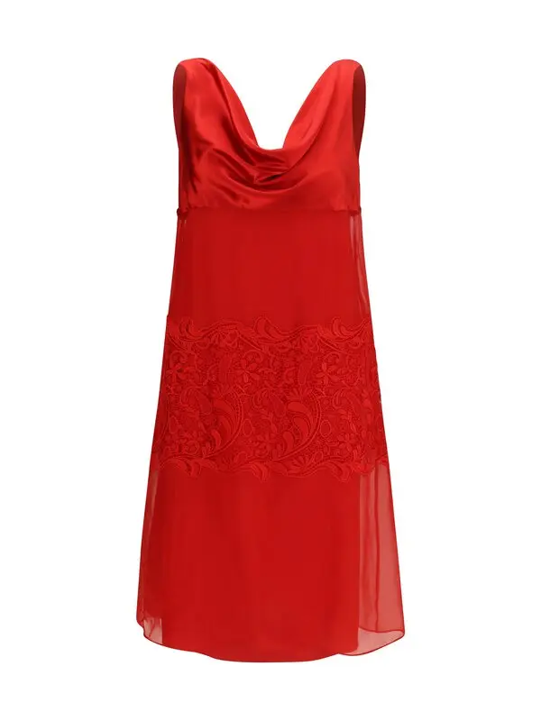 FERRAGAMO Draped Lace Dress