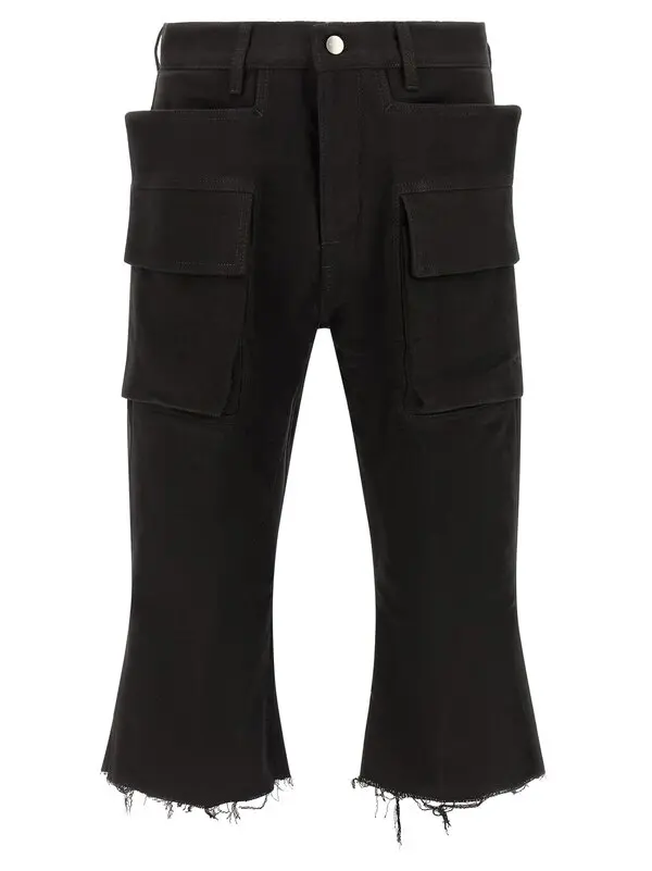 Rick Owens Cargo Bolan Cutoffs Trousers - Black