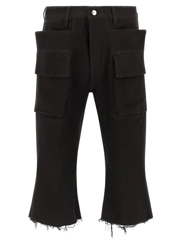 Rick Owens Cargo Bolan Cutoffs Trousers - Black