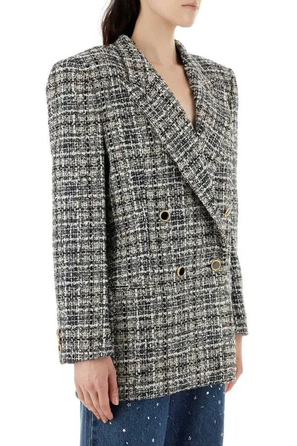 Alessandra Rich Embroidered Tweed Oversize Blazer