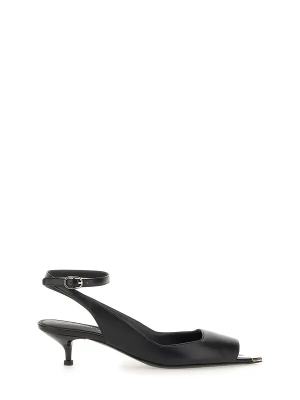 Alexander McQueen Leather Punk Sandal - Black