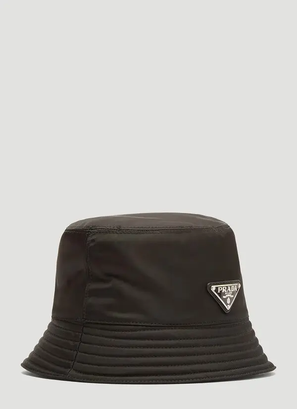 Prada Nylon Logo Bucket Hat