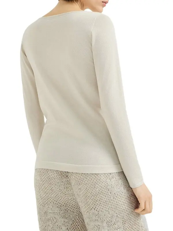 Brunello Cucinelli Lightweight Cashmere And Silk Sparkling Sweater - White