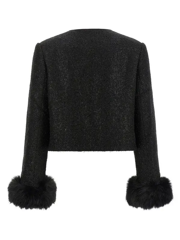 SELF-PORTRAIT Bouclé Fur Jacket
