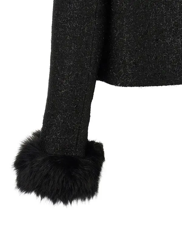 SELF-PORTRAIT Bouclé Fur Jacket