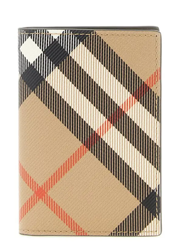 Burberry Check Card Holder - Cream