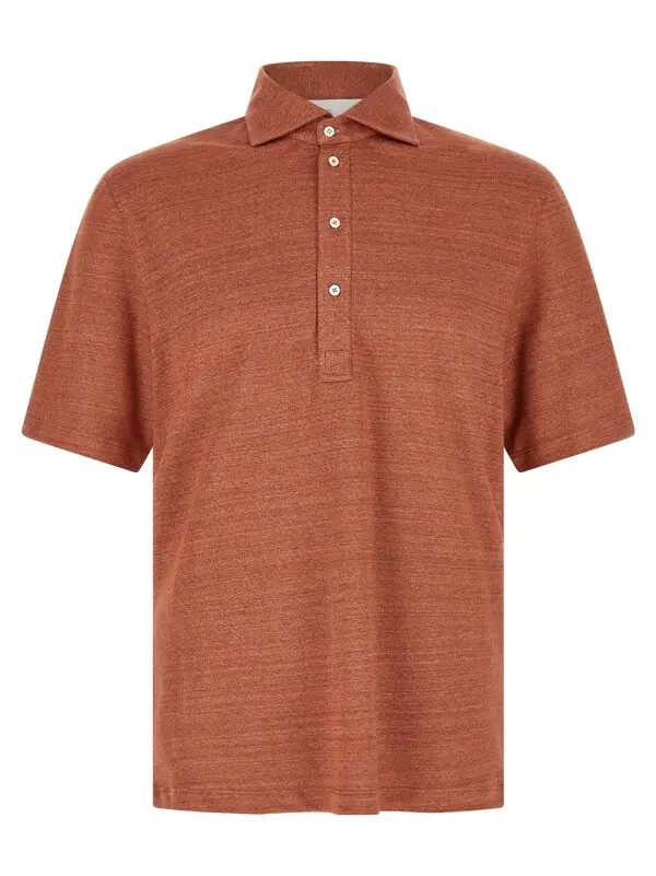 Brunello Cucinelli Polo Jersey Mélange - Orange