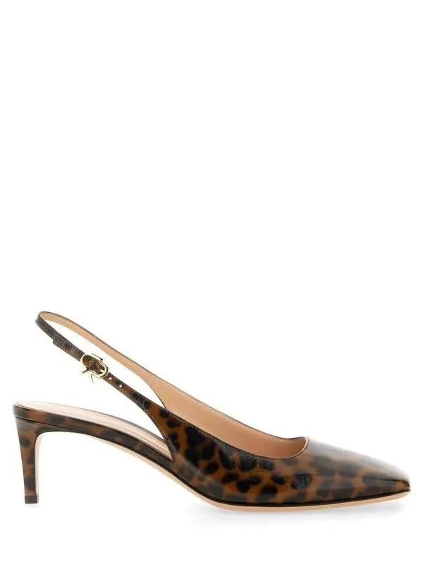 GIANVITO ROSSI Leopard/cheetah Print Leather Slingback Pumps - Multicolor