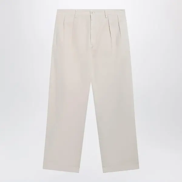 Prada Sand-colored Cotton Trousers - Cream