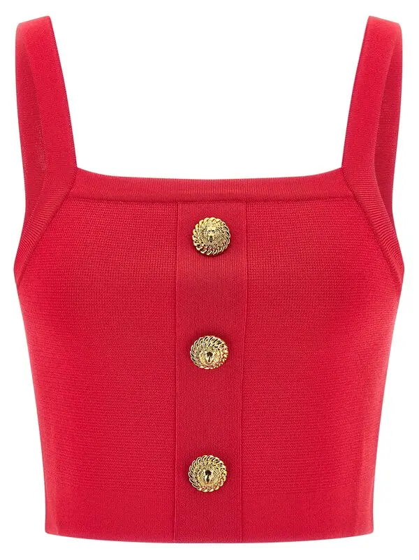 Balmain Viscose Knit Top - Pink
