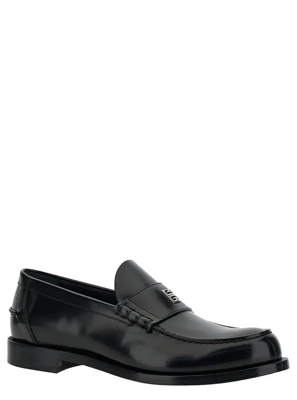 Givenchy Black Loafers With 4g Detail In Leather