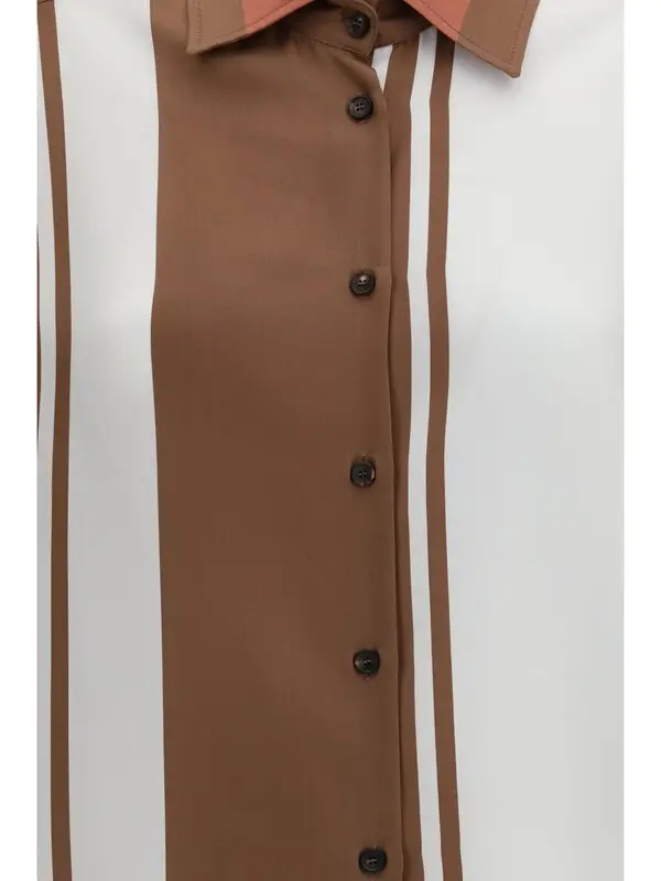Kiton Long Striped Silk Shirt