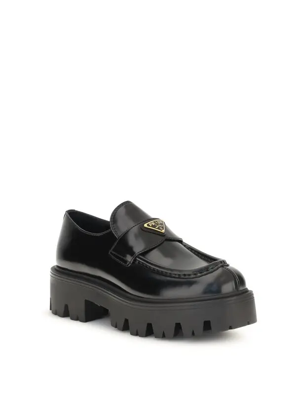 Prada Brushed Leather Loafers