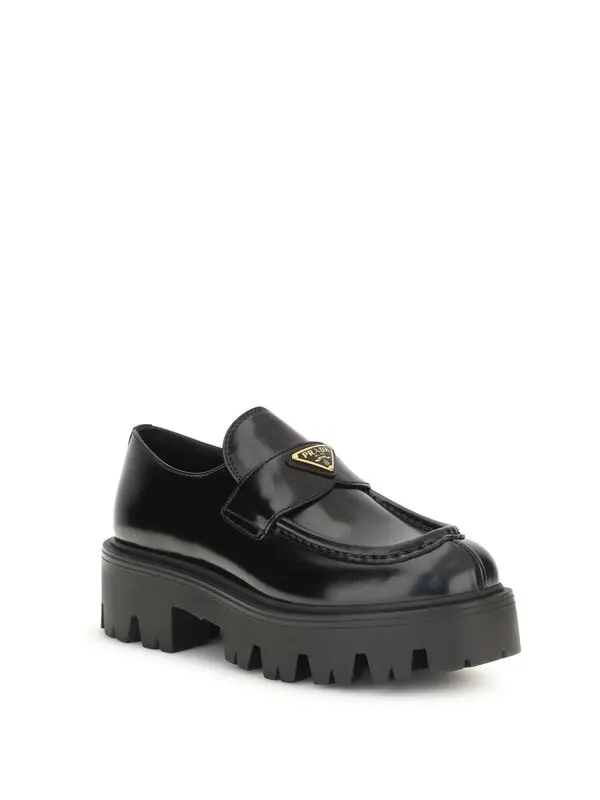 Prada Brushed Leather Loafers
