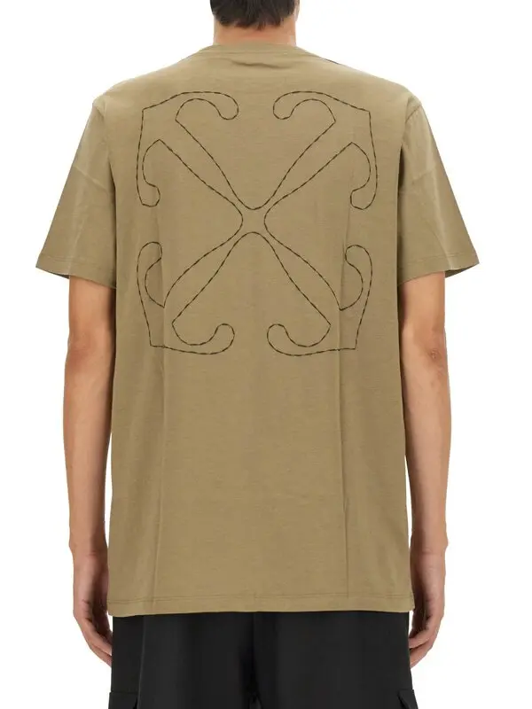 Off-White T-shirt With Arrow Embroidery