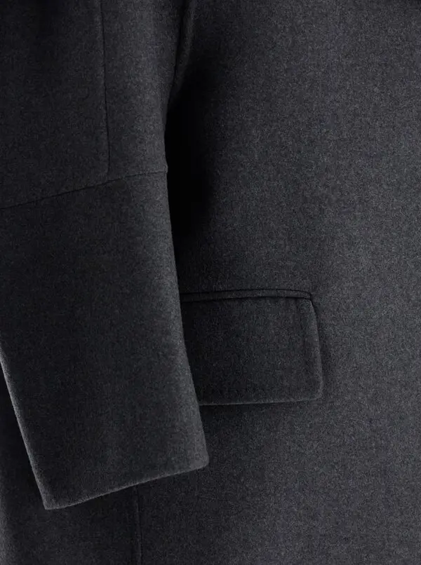 Max Mara Asburgo' Grey Coat With Notched Revers In Virgin Wool Blend - Multicolor