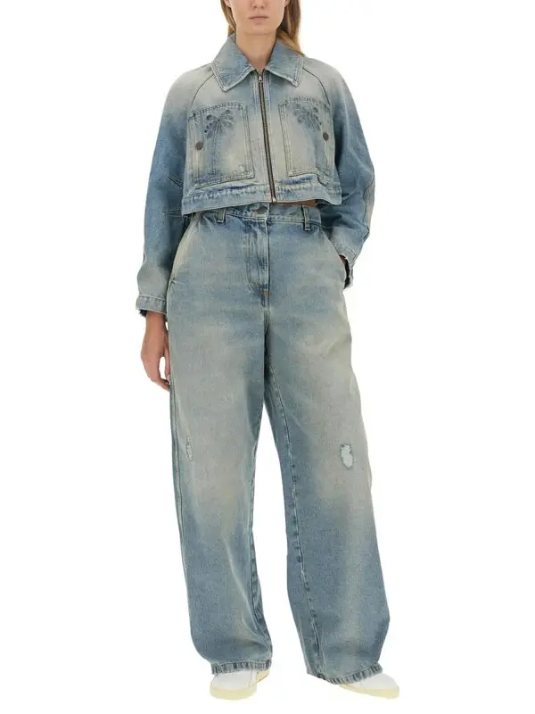 Palm Angels Cropped Fit Jacket - Multicolor