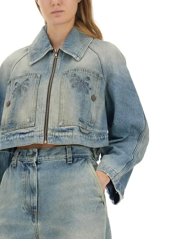Palm Angels Cropped Fit Jacket - Multicolor
