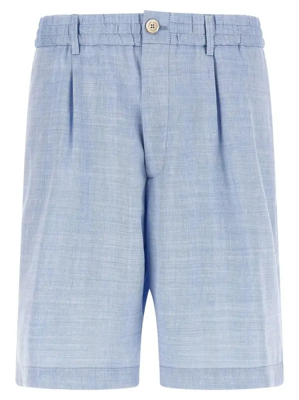 Brunello Cucinelli Chevron Bermuda Shorts - Blue