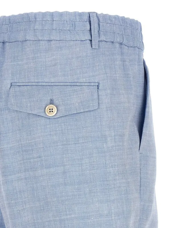 Brunello Cucinelli Chevron Bermuda Shorts - Blue