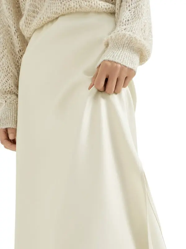 Brunello Cucinelli Cady Satin Fluid Pencil Skirt