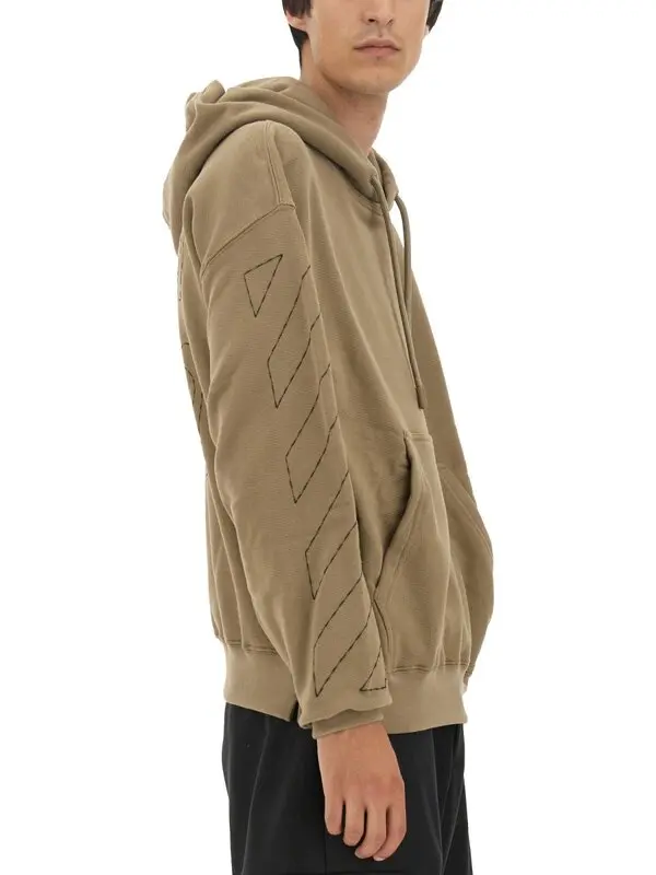 Off-White Sweatshirt With Arrow Embroidery