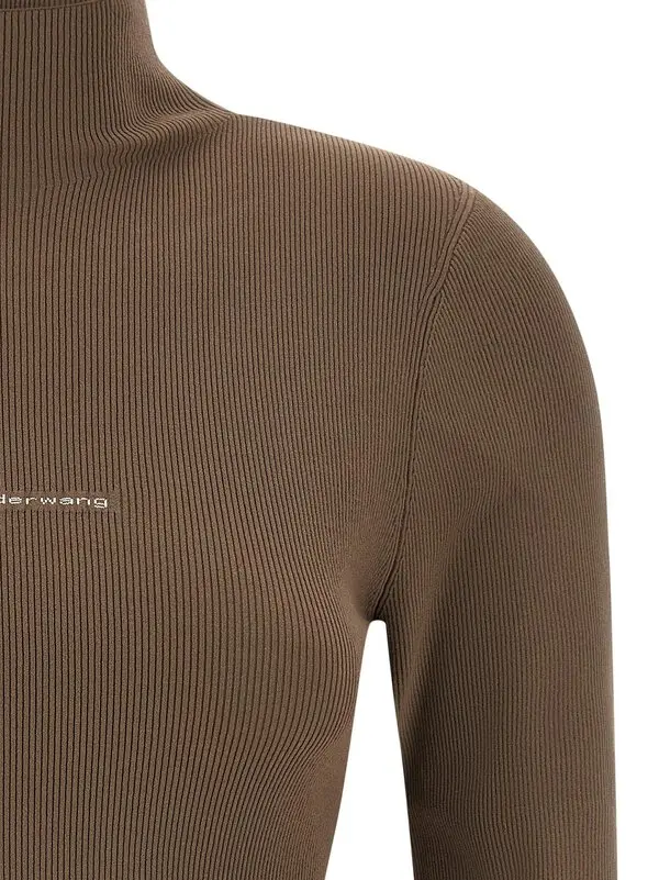 Alexander Wang Logo Ribbed Sweater - Cream