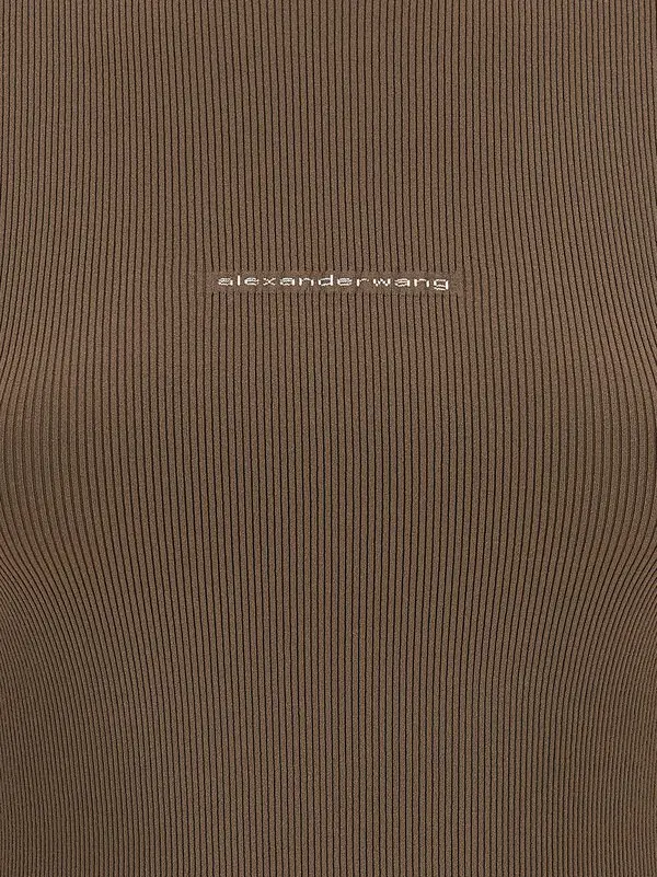 Alexander Wang Logo Ribbed Sweater - Cream
