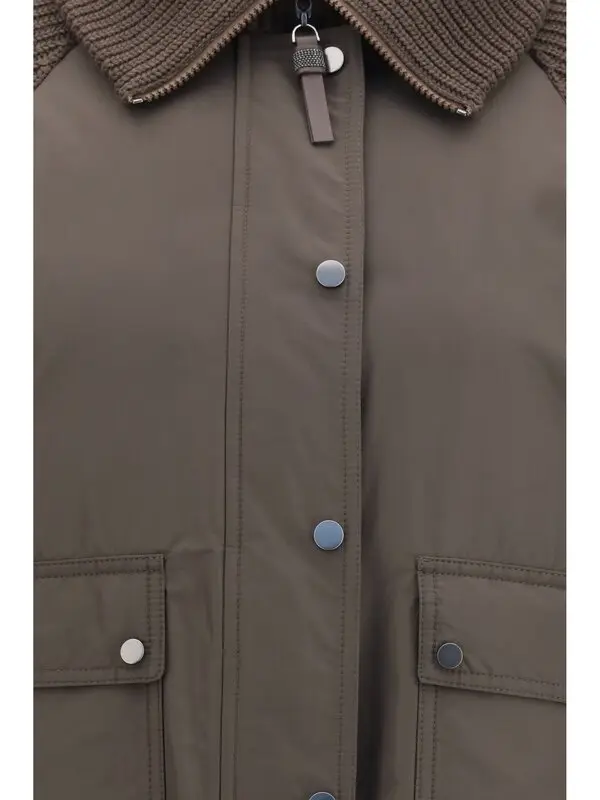 Brunello Cucinelli Down Jacket With Wool Sleeves