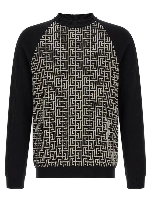 Balmain Pb Monogram Mesh Sweater - Multicolor