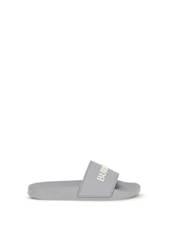 Burberry Logo Slides - Gray