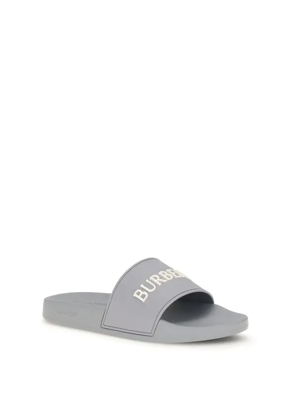 Burberry Logo Slides - Gray