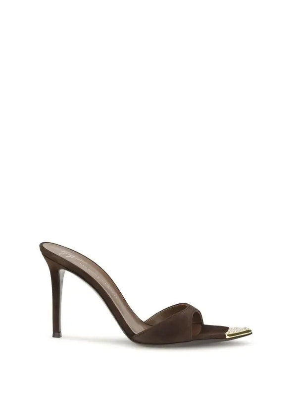 GIUSEPPE ZANOTTI Intrigo Jewelry Mules Sandals - Brown