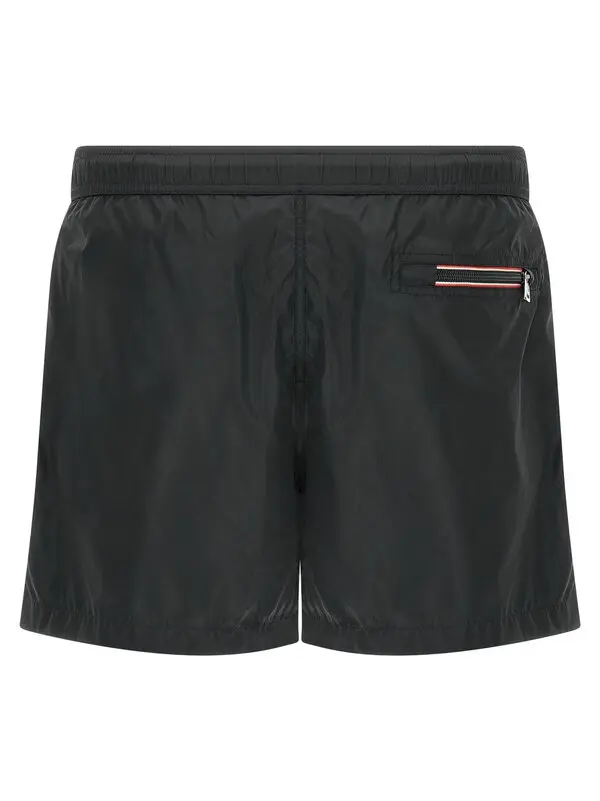 Moncler Logo Patch Swim Shorts - Black