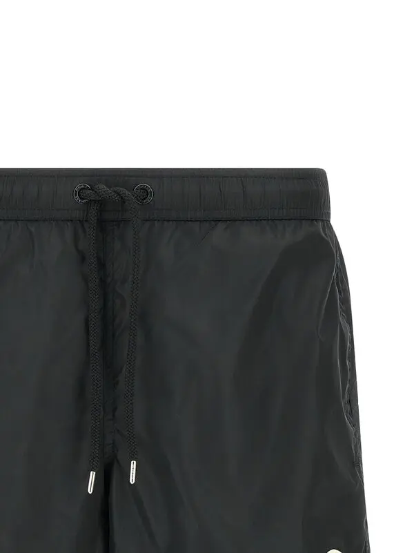 Moncler Logo Patch Swim Shorts - Black
