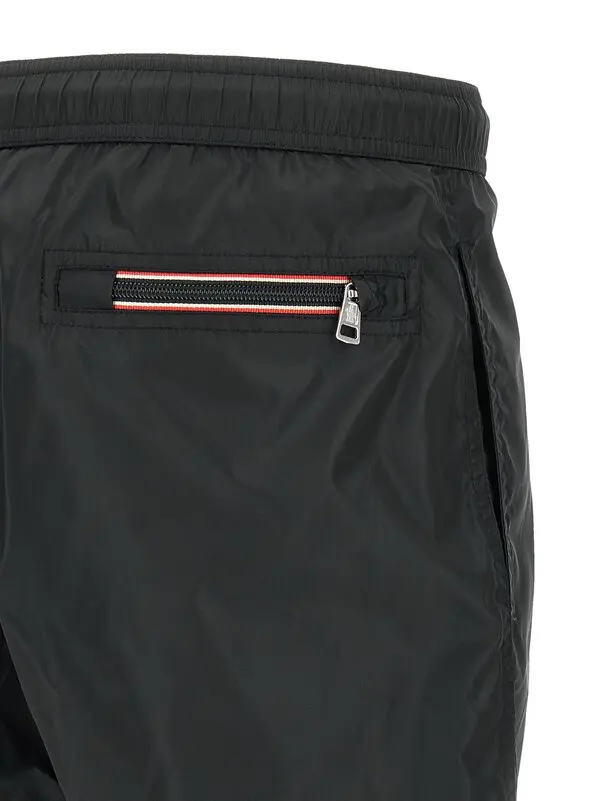 Moncler Logo Patch Swim Shorts - Black