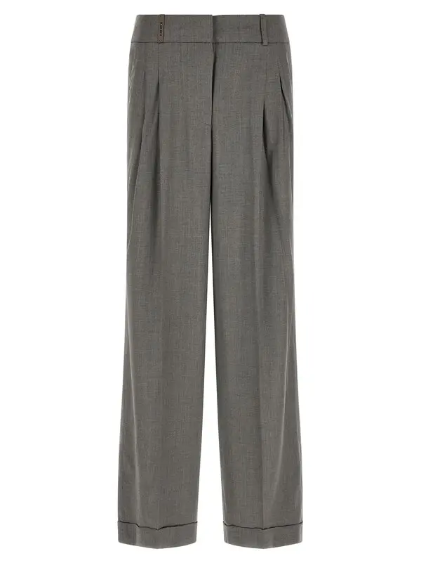 Peserico Pescarico Wide Leg Tailored Trousers - Gray