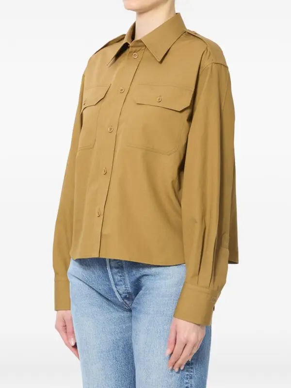 Celine Cotton And Linen Cropped Shirt - Multicolor