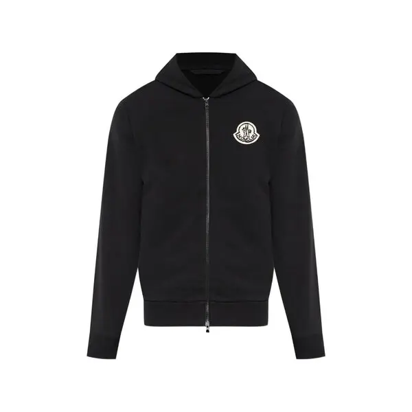 Moncler Zip-up Hooded Sweatshirt - Black