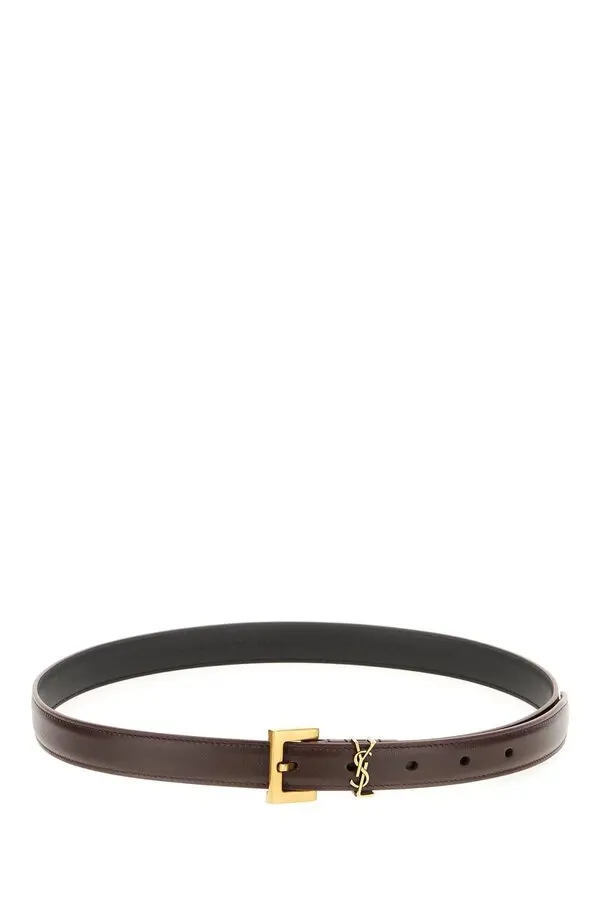 Saint Laurent Leather Monogram Belt - Multicolor